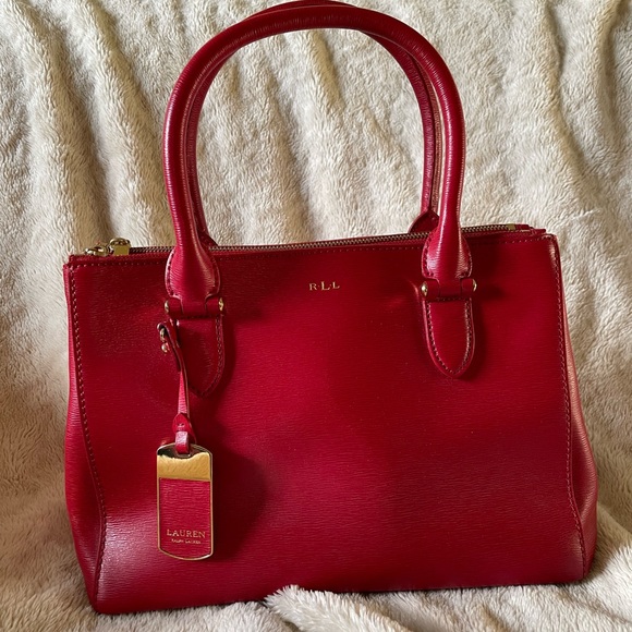 Ralph Lauren | Bags | Ralph Lauren Red Tote Medium Size Bag Comes With Shoulder Strap Too | Poshmark